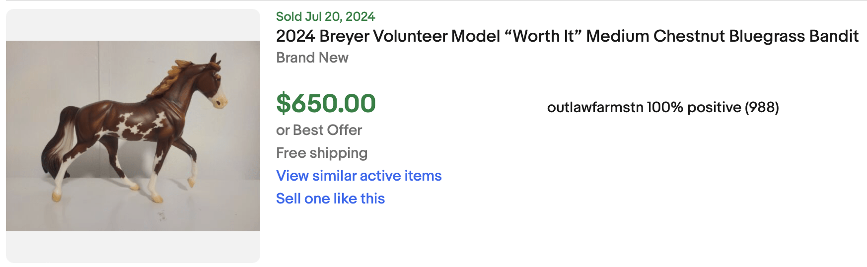 Worth It – Chestnut | Breyer Value Guide